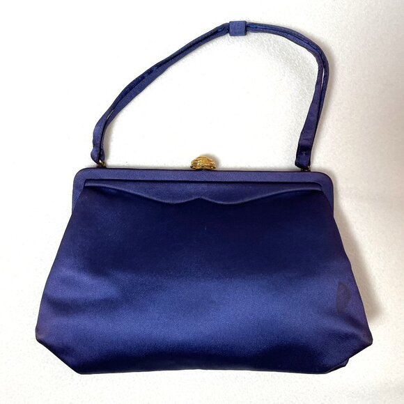 Morris Moskowitz | Bags | Vintage Morris Moskowitz Mm 0 Silk Navy Satin ...